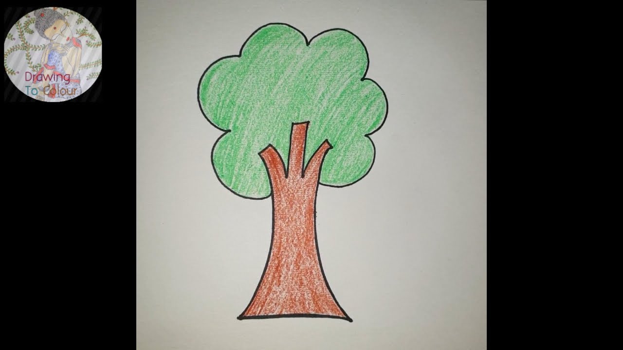 Tree Drawing Simple | How to Draw a Tree Easy | Tree Drawing Tutorial ...