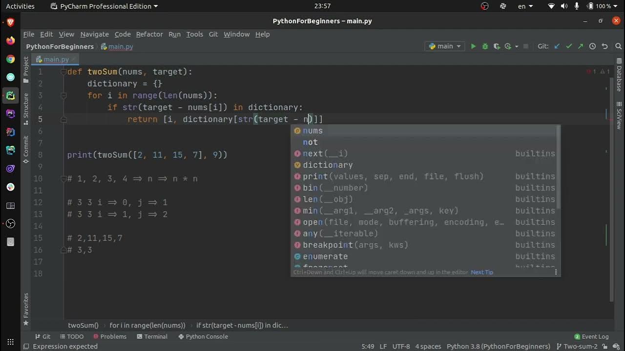Python For Beginners 17 Two Sum Leetcode part 2 - YouTube