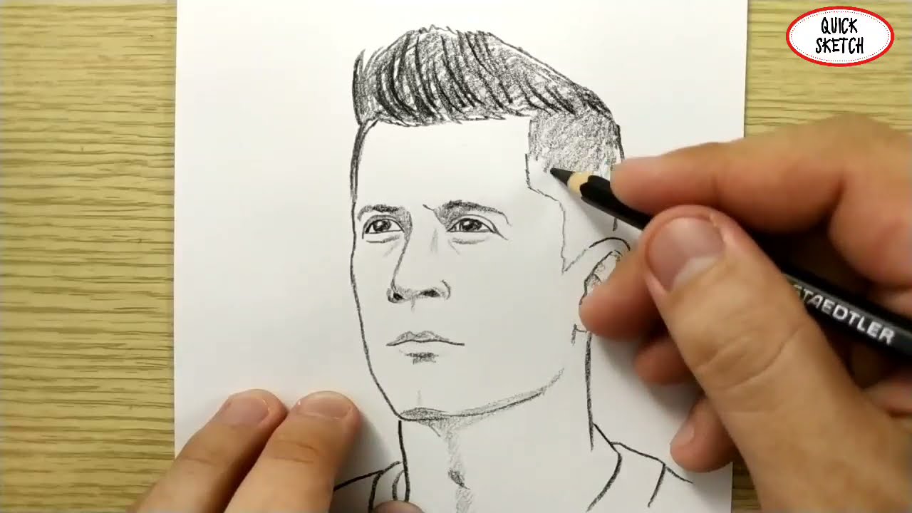 VERY EASY, how to draw lewandowski / quick sketch - YouTube
