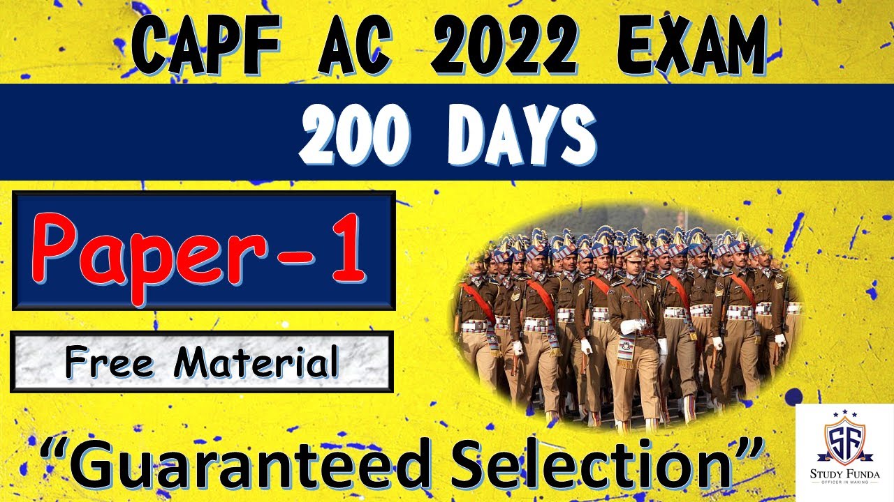 CRACK CAPF AC IN 200 DAYS : Study Funda - YouTube
