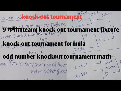 knock out tournament fixture math calculation || 9 দলীয়(team) knock ...
