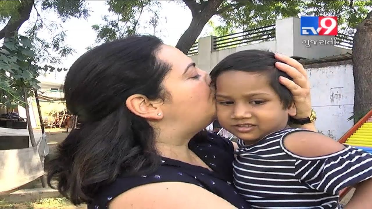 Spanish woman adopts four year old orphan girl, Ahmedabad-Tv9 - YouTube