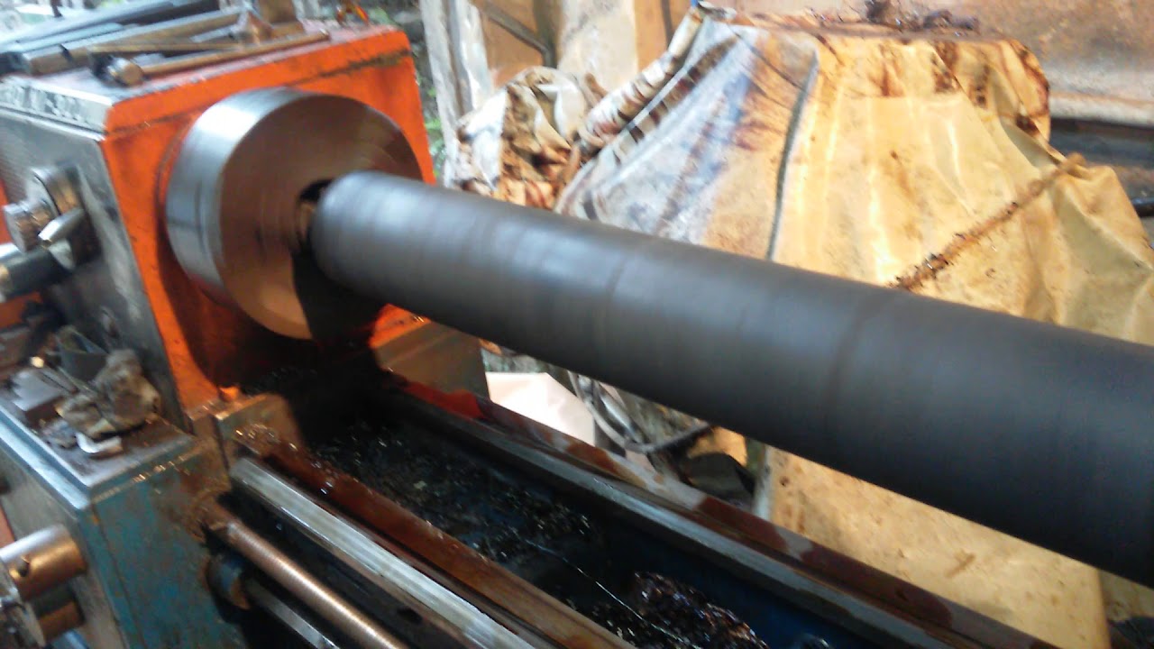 Retificando rolo de borracha com retifica caseira - YouTube