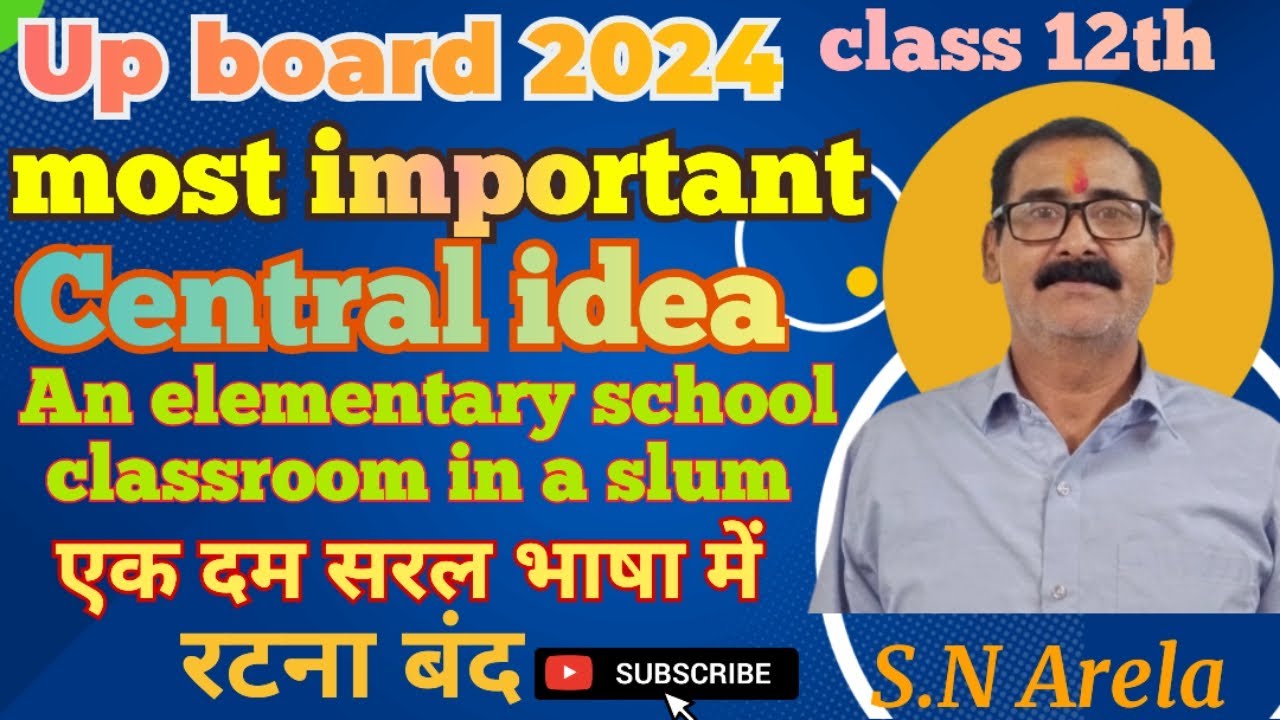 Class 12th Central Idea An Elementary School Classroom In A Slum Poem2 7262