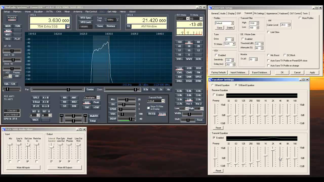 Flex Radio - Transmit Audio Gain In PowerSDR - W1AEX - YouTube