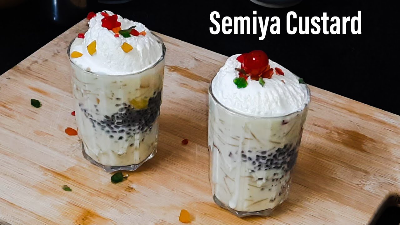 creamy semiya custard recipe |tasty vermicelli custard recipe in hot ...