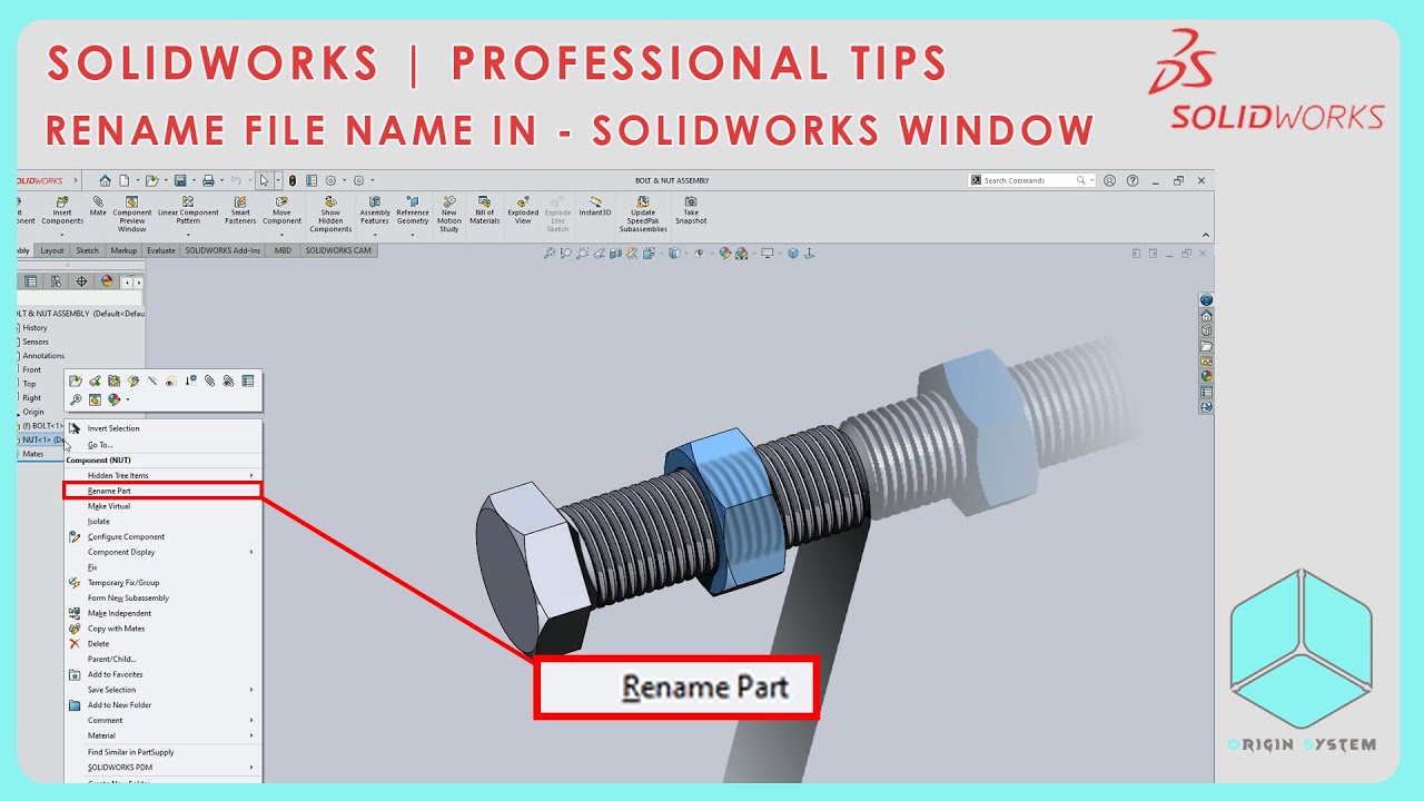 RENAME FILE NAME IN SOLIDWORKS APPLICATION | தமிழில் | PROFESSIONAL ...