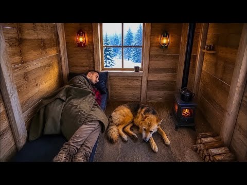 Taking Shelter in Abandoned Cabins During Snowstorms and Heavy Rain With My Dog