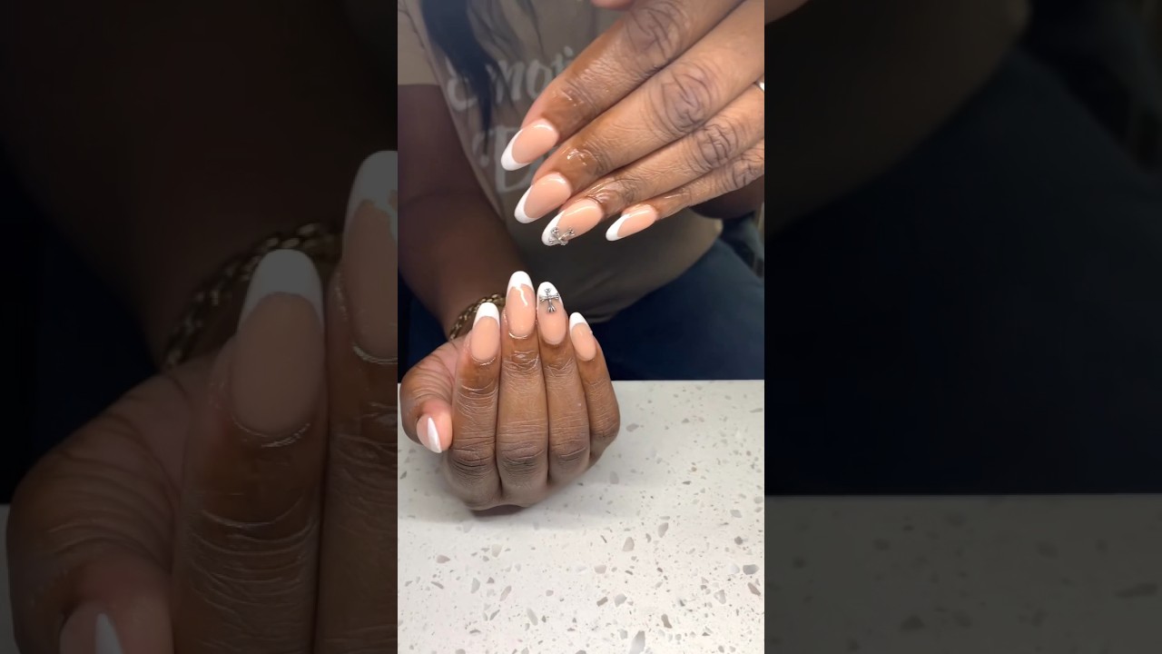 Oval frenchies with a subtle chrome finish 🤩 #naildesignideas # ...