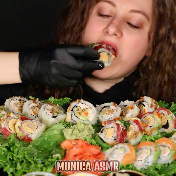 ASMR ROLLS MUKBANG SUSHI | ASMR EATING | ASMR FOOD - YouTube