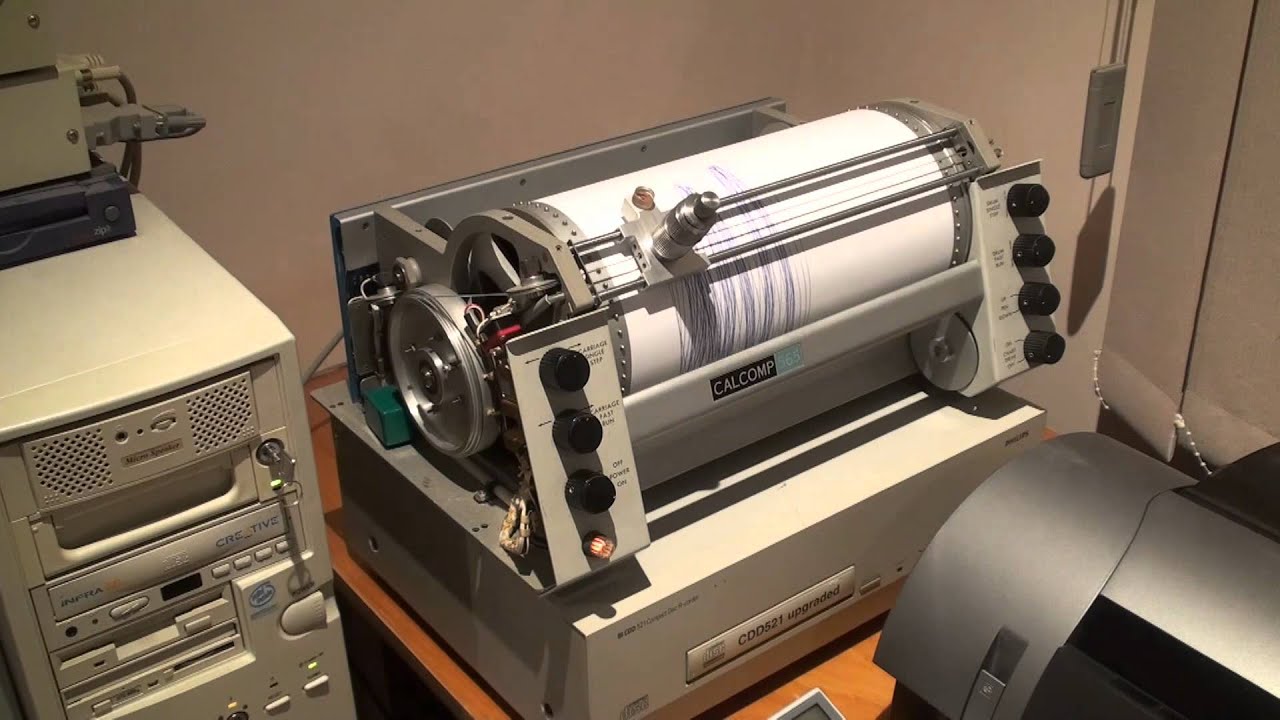 Calcomp 565 - naked plotter - Waveball (Single line) - YouTube