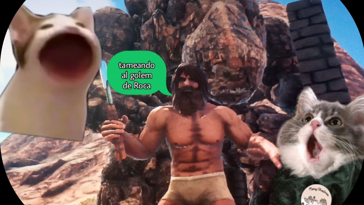 como tamear al golem de roca | ark | cristal isles | (súper facil ...
