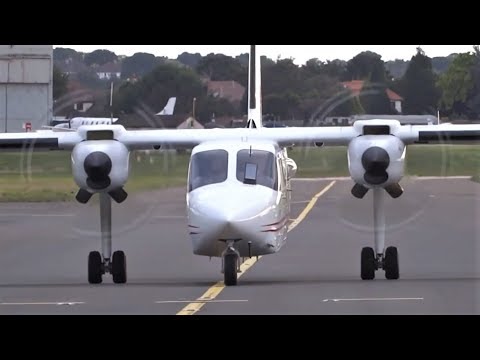 37 Year Old BN-2-T Islander G-BJEC Takeoff from London Southend Airport ...