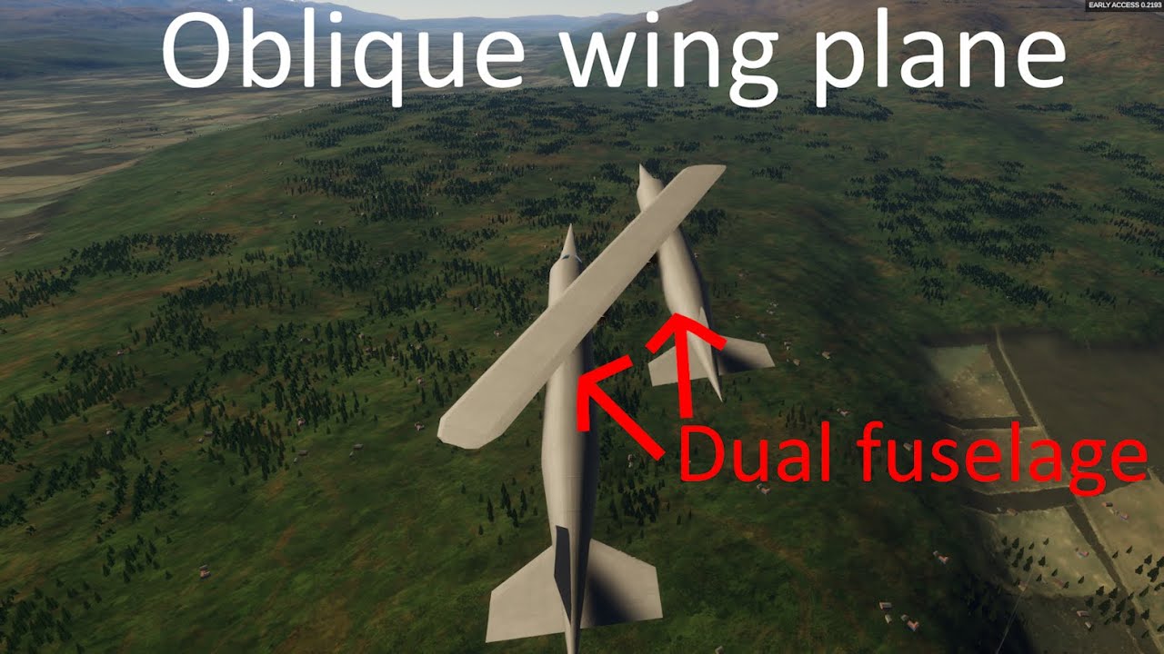 Dual fuselage oblique wing plane | Flyout - YouTube