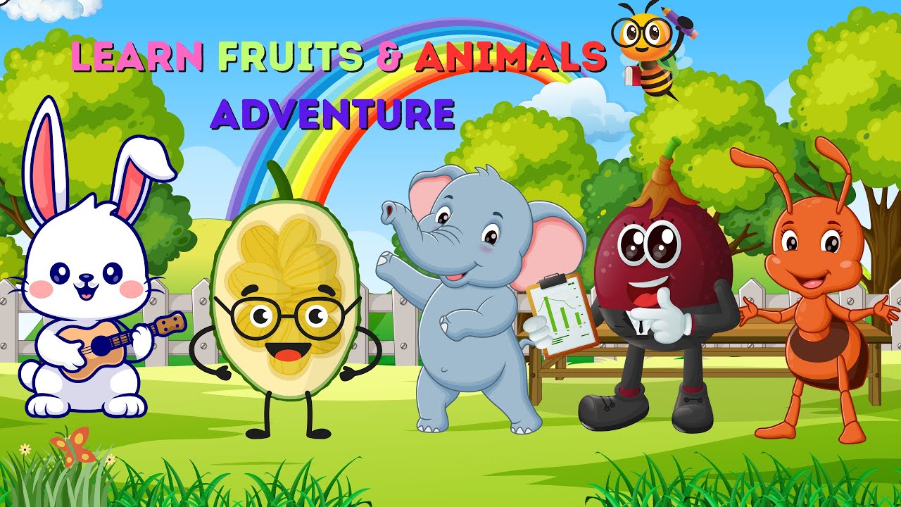 Learn Fruits & Animals adventure- Nursery Rhymes with Sunny | Kids ...
