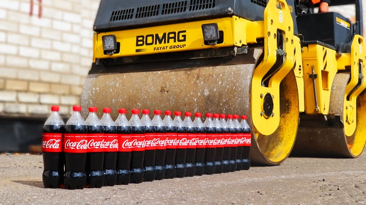 EXPERIMENT: Coca Cola VS ROAD ROLLER - YouTube