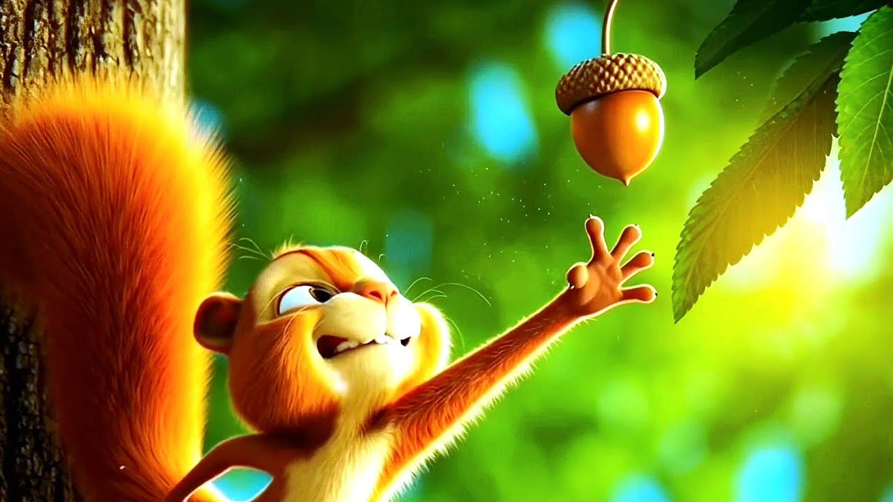 Momo Squirrel | Momo Tries to Get the Acorn! | Cartoon animation ...