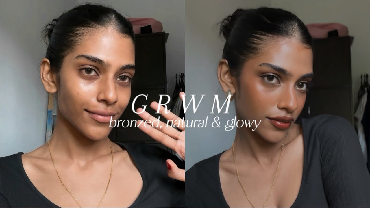 GRWM // bronzed, natural, glowy *brown skin friendly* - YouTube