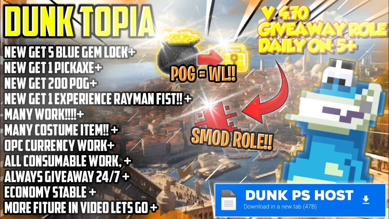 POG = WL | GIVEAWAY ROLE SMOD🥶 | DUNK TOPIA | NEW GTPS 2024 - YouTube