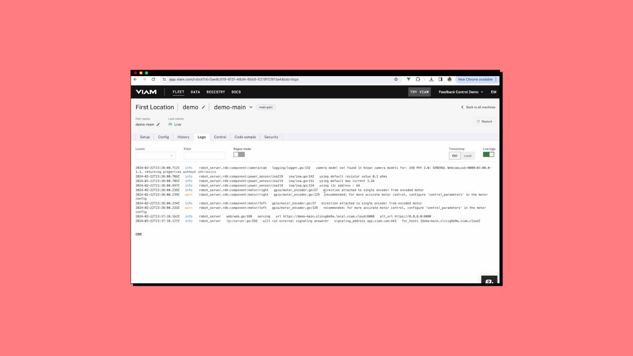 Using Feedback Control with Viam Components - YouTube