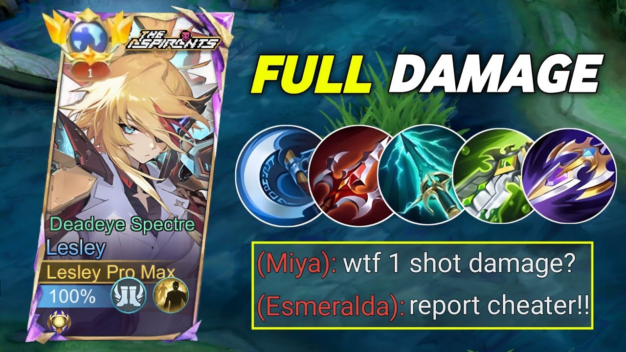 TOP GLOBAL LESLEY FULL DAMAGE BUILD 2025 !!! (auto comeback!) - LESLEY BEST BUILD 2025!! - MLBB ...