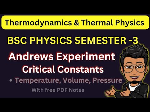 (L-34) Andrews Experiment| Critical Constants: Temperature, volume ...