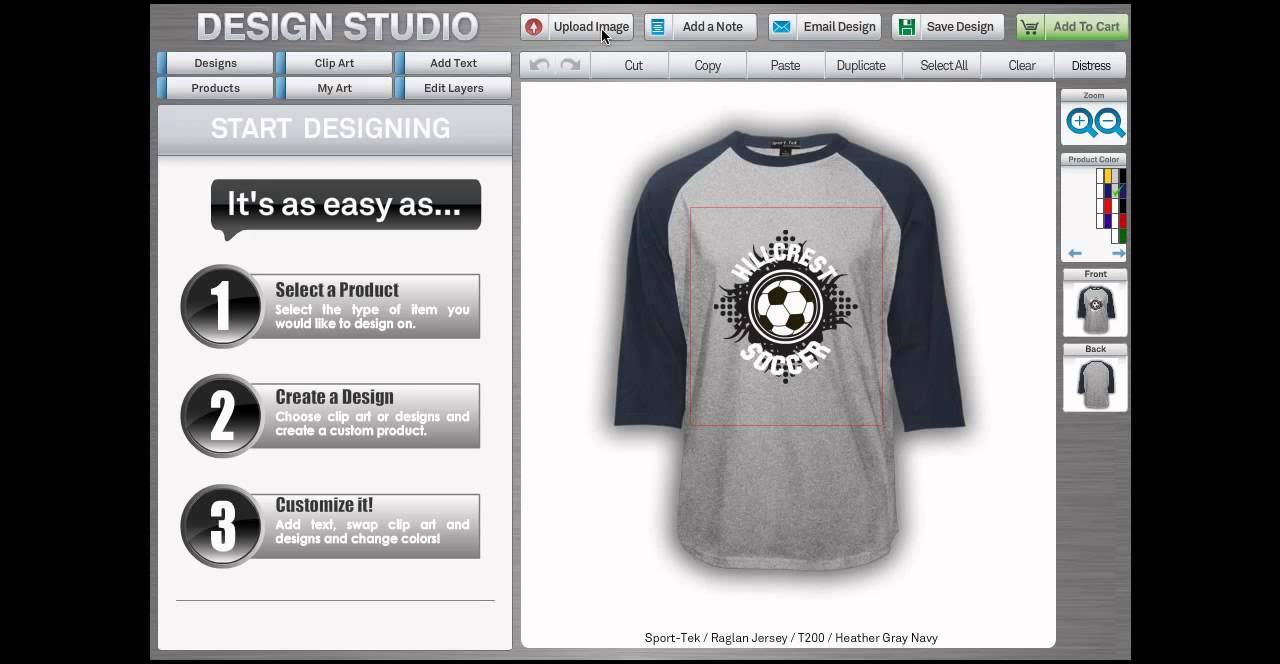 How to Create TShirts using 'Design Studio' @ TShirtMan.com - YouTube