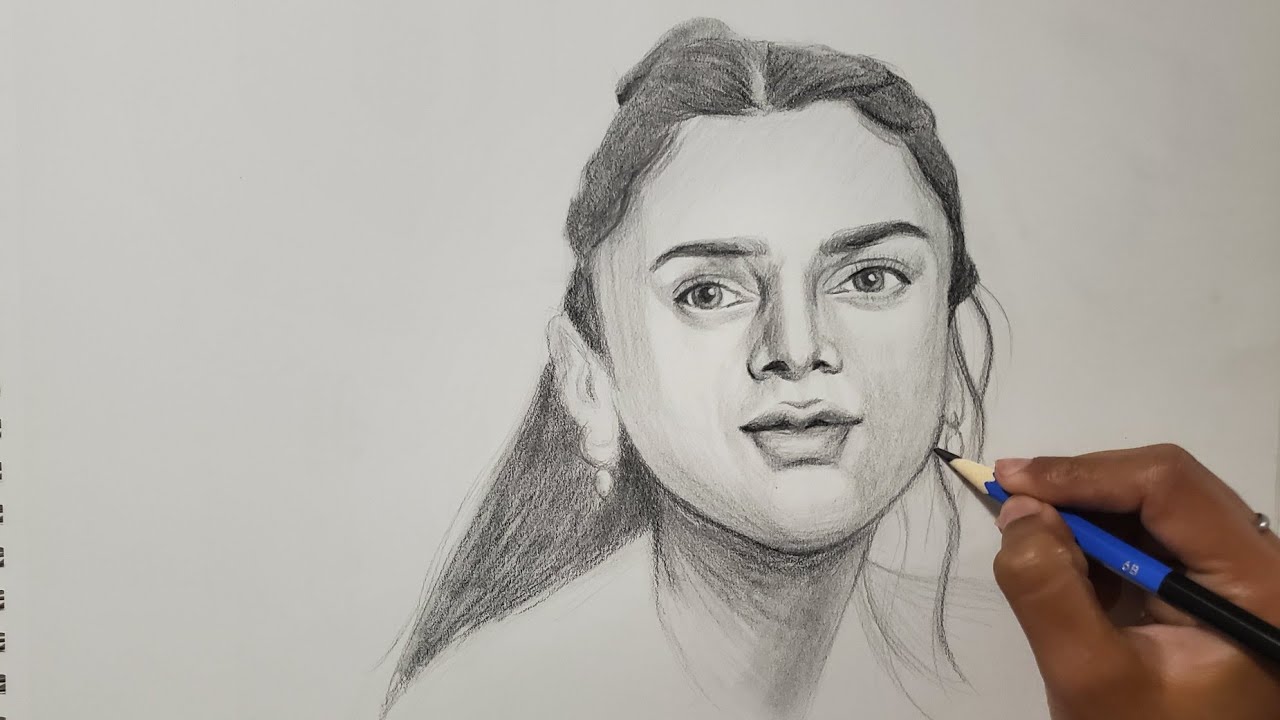 How to Draw Portrait for Beginners | Freehand Sketch Using Only 2 ...