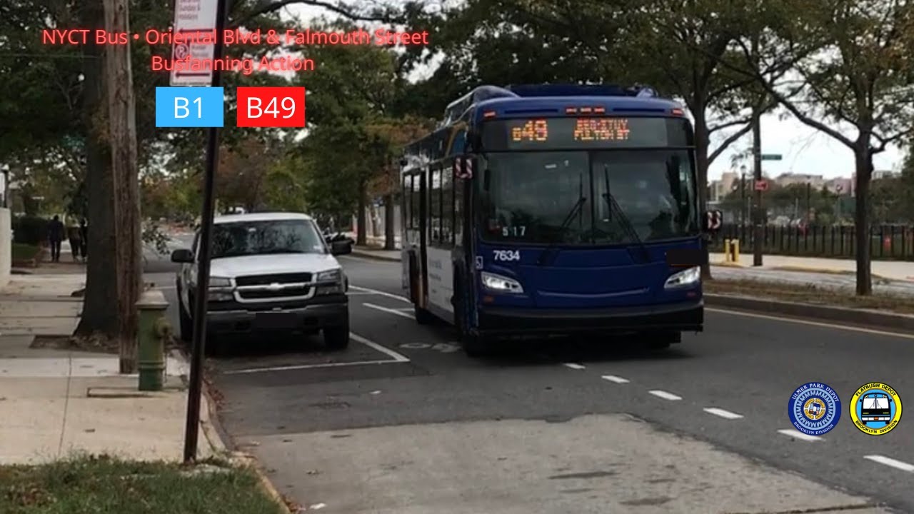 ᴴᴰ⁶⁰NYCT Bus • Oriental Blvd & Falmouth Street Busfanning Action (B1 ...