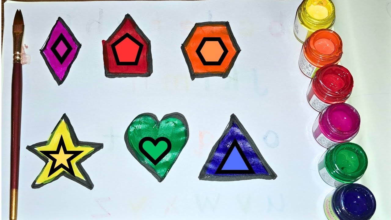 Learn Shapes names,color names for toddlers| Diamond🔶,pentagon🛑,hexgon ...