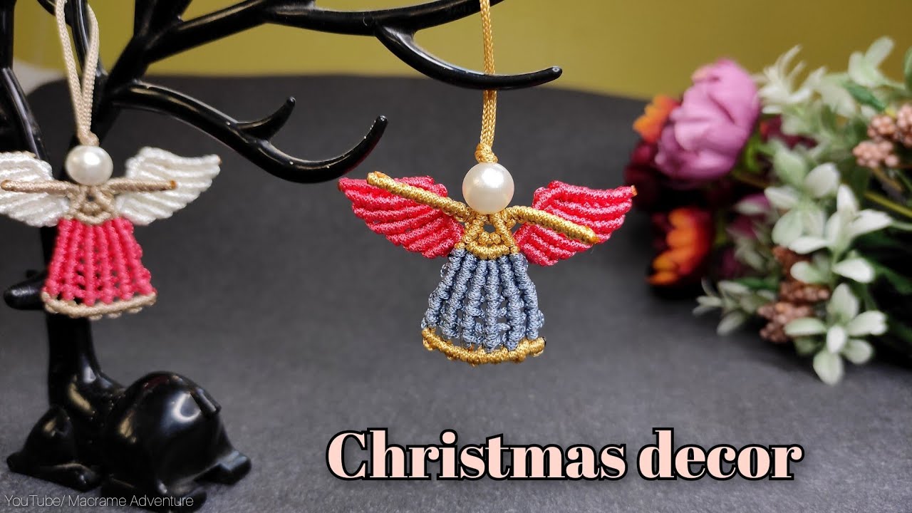 Christmas decorations angel doll | Macrame keychain doll - YouTube