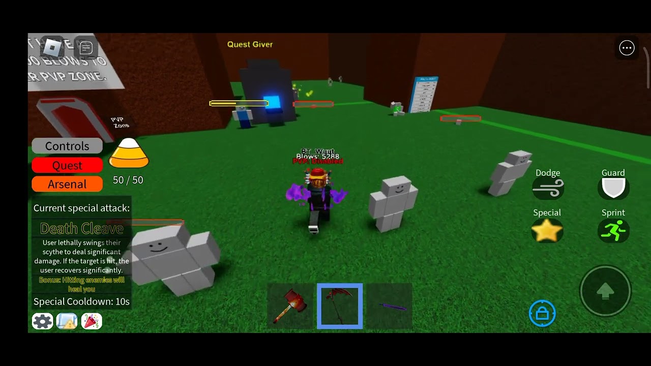 Got the New Halloween scythe in B.U.D.S(beat up dummies simulator) in ...