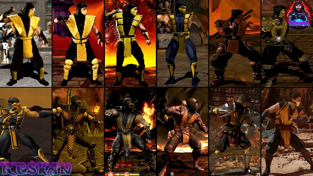 MORTAL KOMBAT SCORPION IDLE ANIMATION EVOLUTION 1992-2024 4K - YouTube