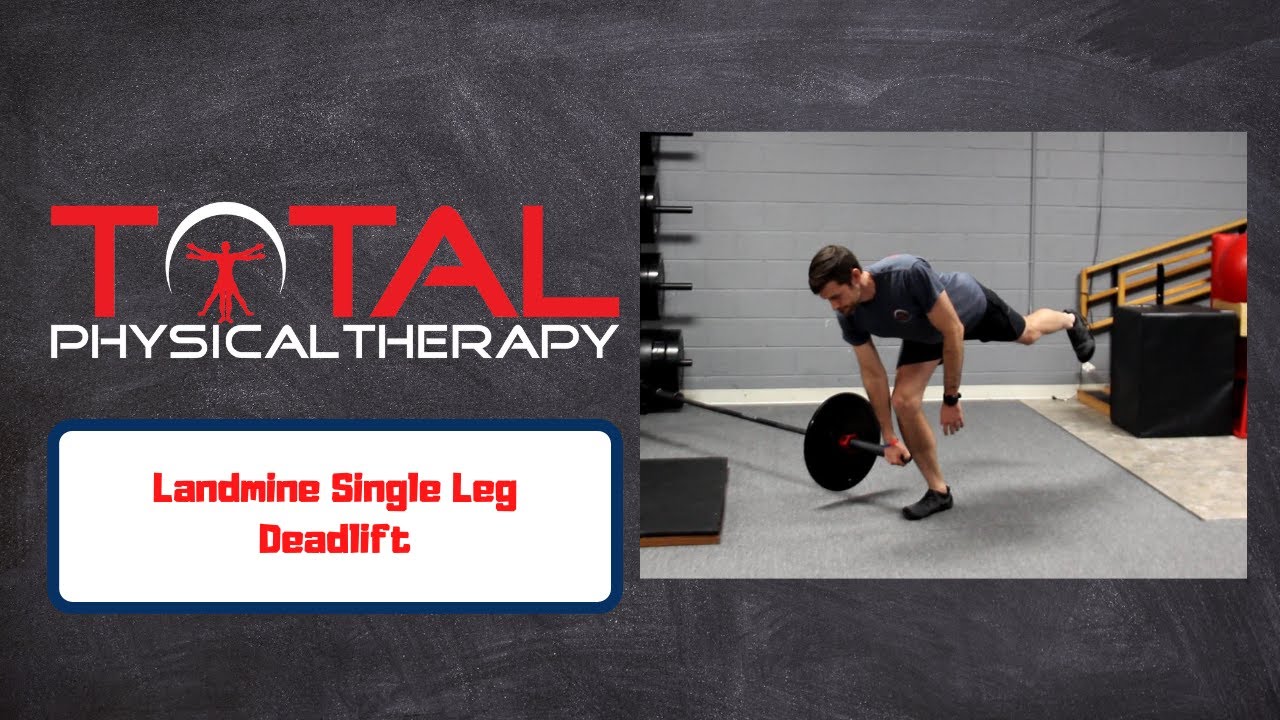 Landmine Single Leg Deadlift - YouTube