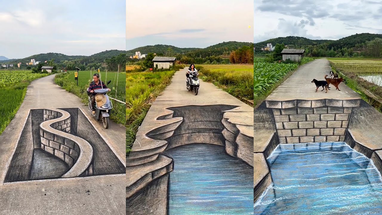 3D Art Work Drawing On The Road With Hight Light Videos - YouTube