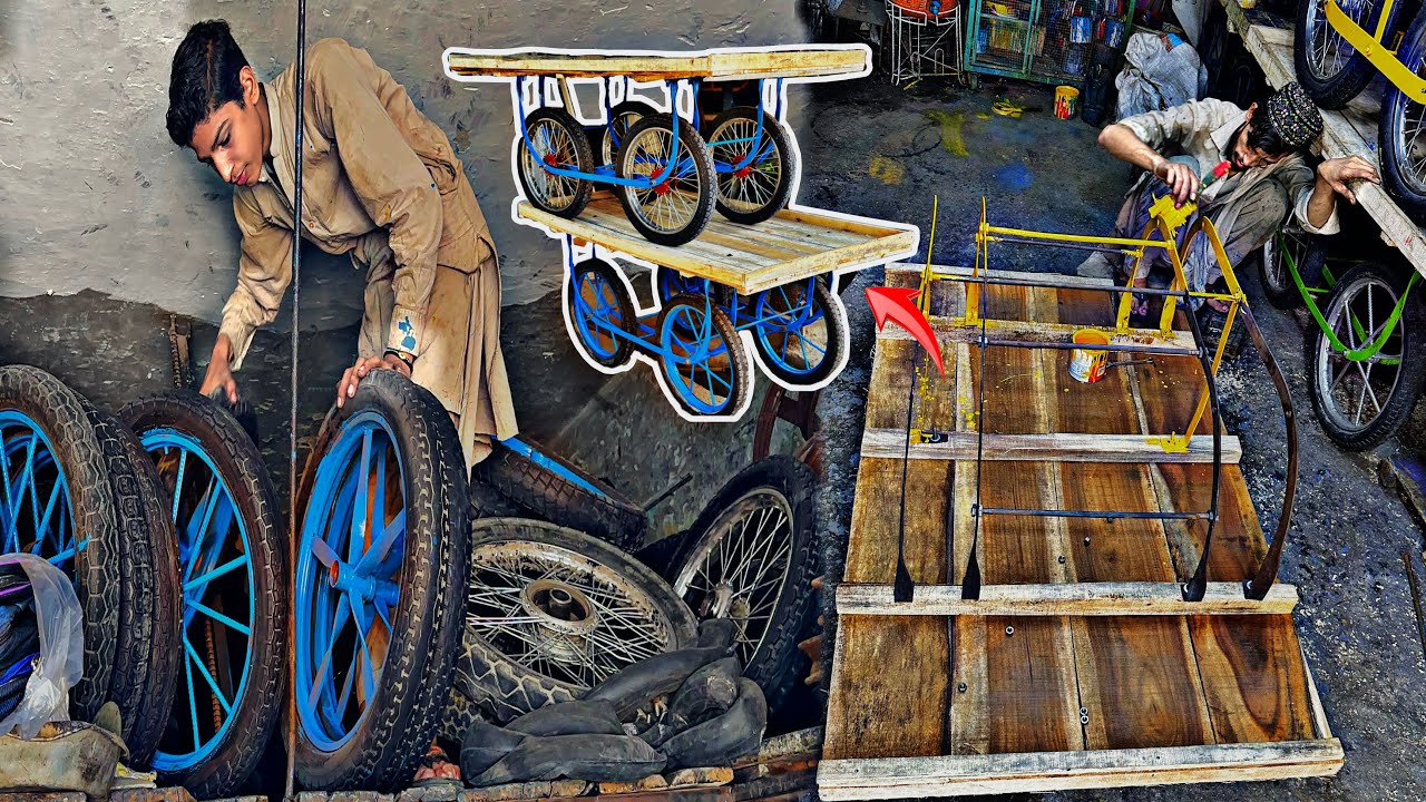 Amazing Process Of Making Wooden Hand Cart|| Hand Cart Mnufacturing ...
