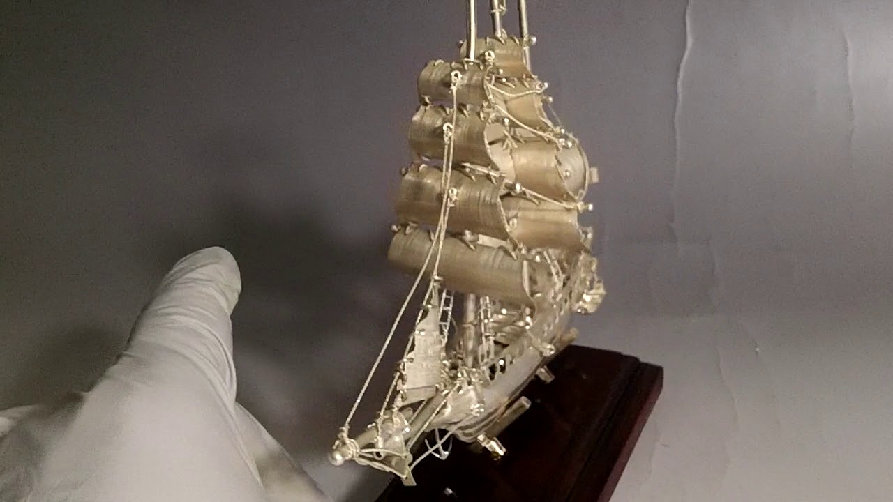 Sterling silver ship - YouTube