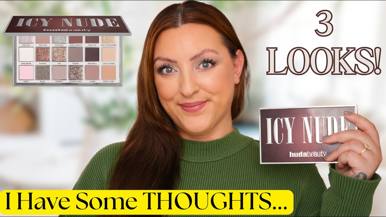 HUDA BEAUTY ICY NUDE PALETTE | 3 Looks! - YouTube