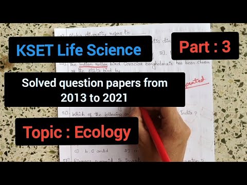 KSET Life Science solved question papers from 2013 to 2021/ Ecology ...