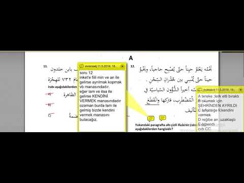 ARAPÇA 2 2016 BAHAR DÖNEMİ   FİNAL ÇIKMIŞ SORULARI 11 20