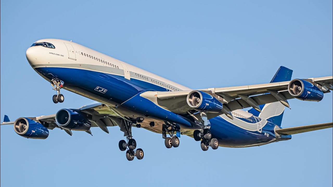 Hi Fly Airbus A340-313 landing (JFK-BUD) - YouTube