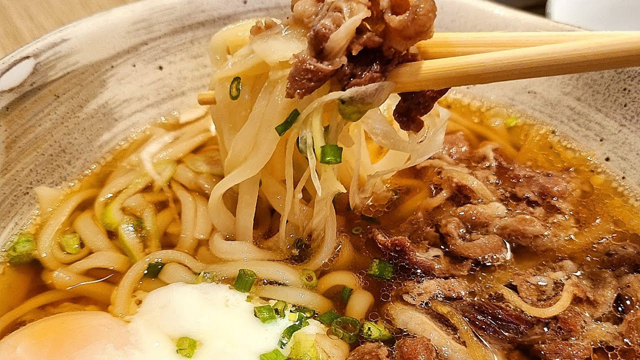 OMG So Happy We Finally Ate The Goat Of Wagyu Beef Inaniwa Udon! - YouTube