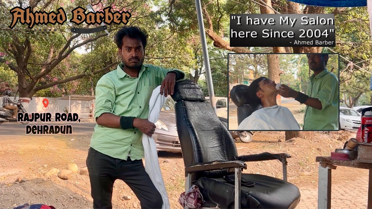 Straight Razor Clean Shave ASMR | Street Barbers of Dehradun | Ahmed ...