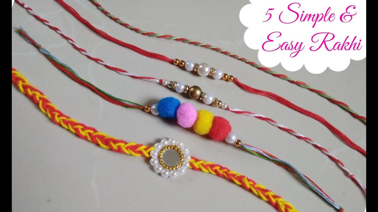 DIY 5 Easy Rakhi Ideas/How to make Rakhi/Rakhi for Kids School ...