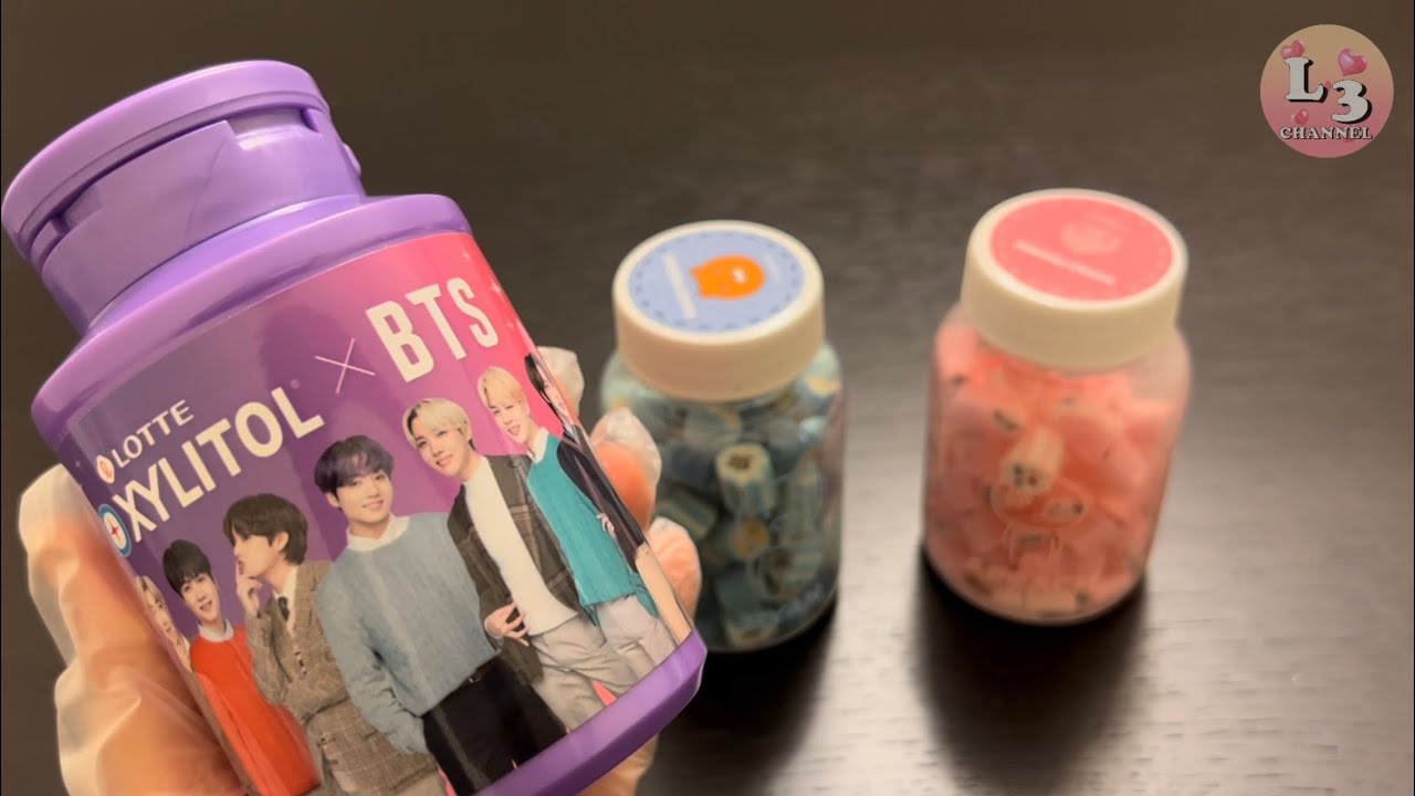 BTS Xylitol Collab & Kakaofriends APEACH and RYAN Candy *ASMR ...