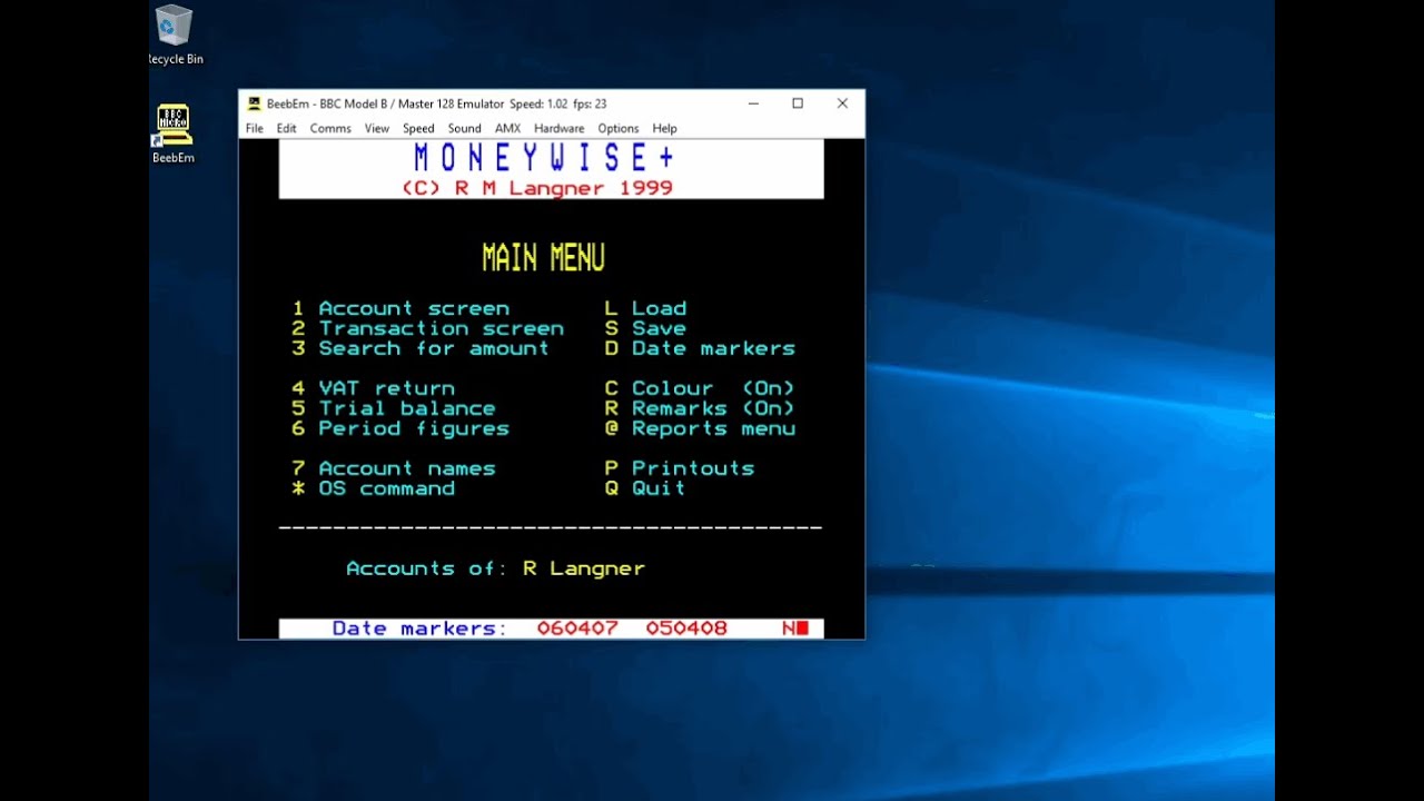 Running BBC ROMS in an emulator on Windows - YouTube