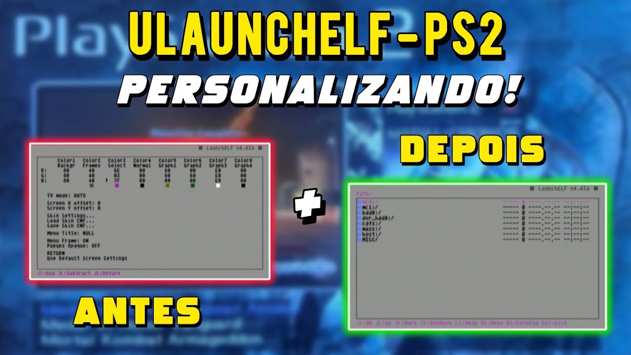 COMO PERSONALIZAR CORES DA FONTE DO ULAUNCHELF - PS2 OPL - YouTube