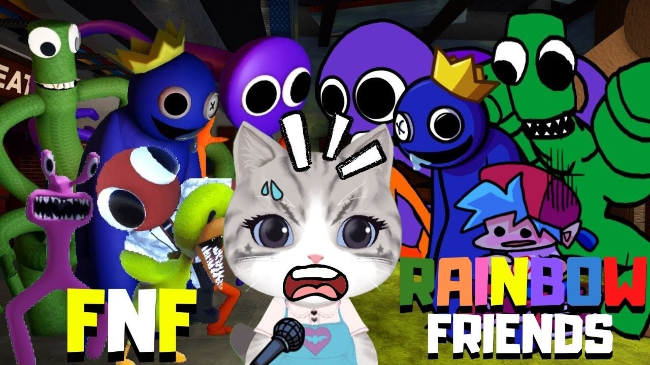 LOS RAINBOW FRIENDS ME ATACAN EN FNF! | LOS COLORES DEL RAP! | Rea Tu ...