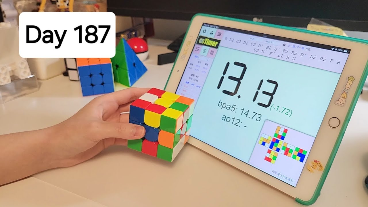 1 Year Cubing Challenge: Day 187/365 (Average 14.93) | Noob Cuber - YouTube