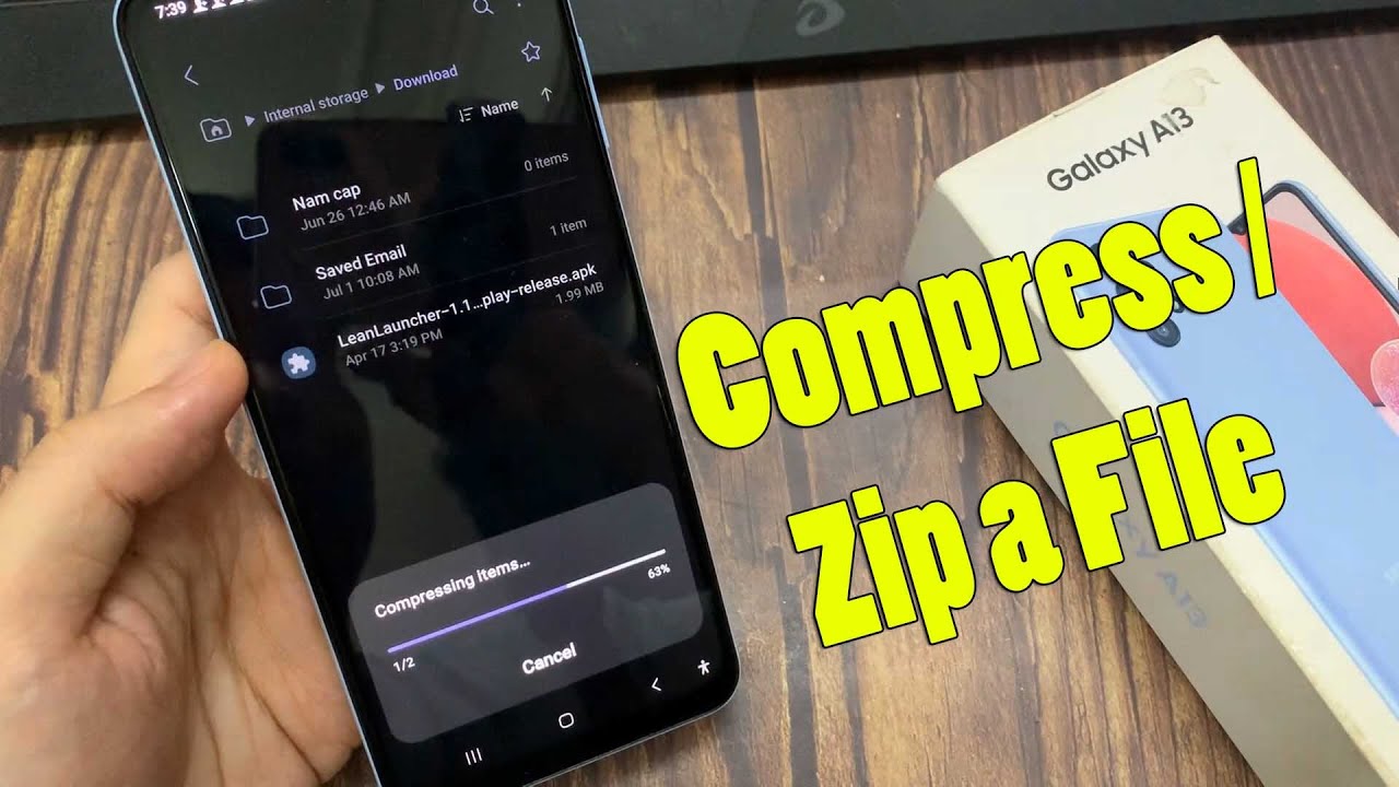 Samsung Galaxy A13: How to Compress / Zip a File - YouTube